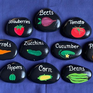 Vegetable Garden Painted Rocks Fruit Painted Stones - Etsy