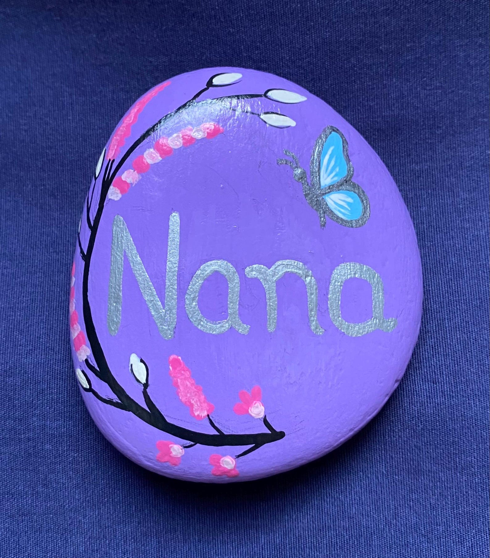 Nana Painted Rock, Grandma Painted Stone, Garden, Home Decor and Gifts ...