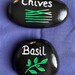 Herb Garden Painted Rocks, Herb Painted Stones, Garden Markers, Herbs ...