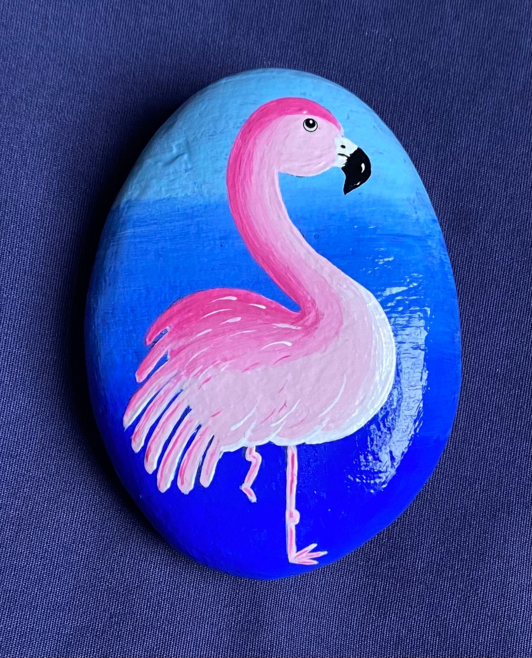 Pink Flamingo Painted Rock, Bird Painted Stone, Flamingos, Birding ...