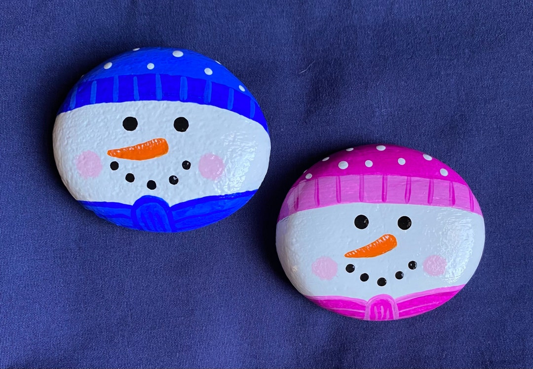 Snowman Painted Rocks, Winter Painted Stones, Snowmen, Snow, Garden ...