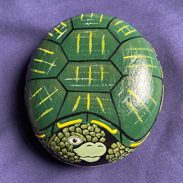 Painted Turtle Rock - Etsy