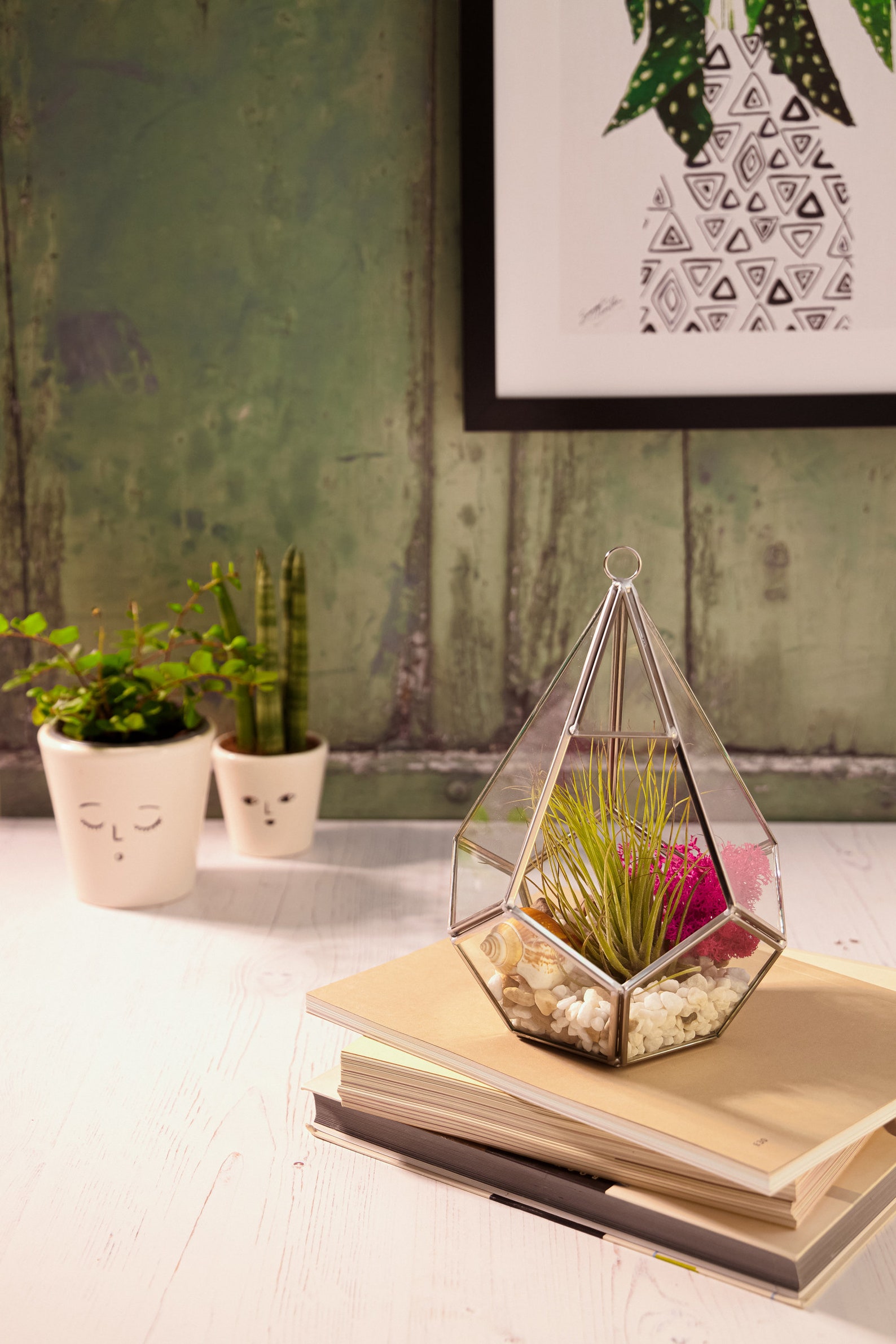 Silver Diamond Terrarium Cube. Geometric Terrarium, Open Terrarium ...