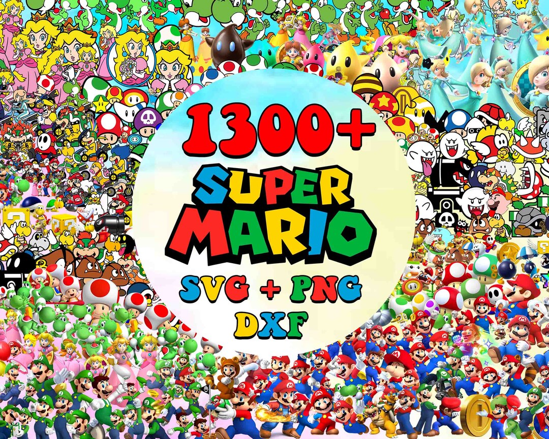 1300 Super Mario SVG Files For Cricut and Sublimation, Mario Family ...