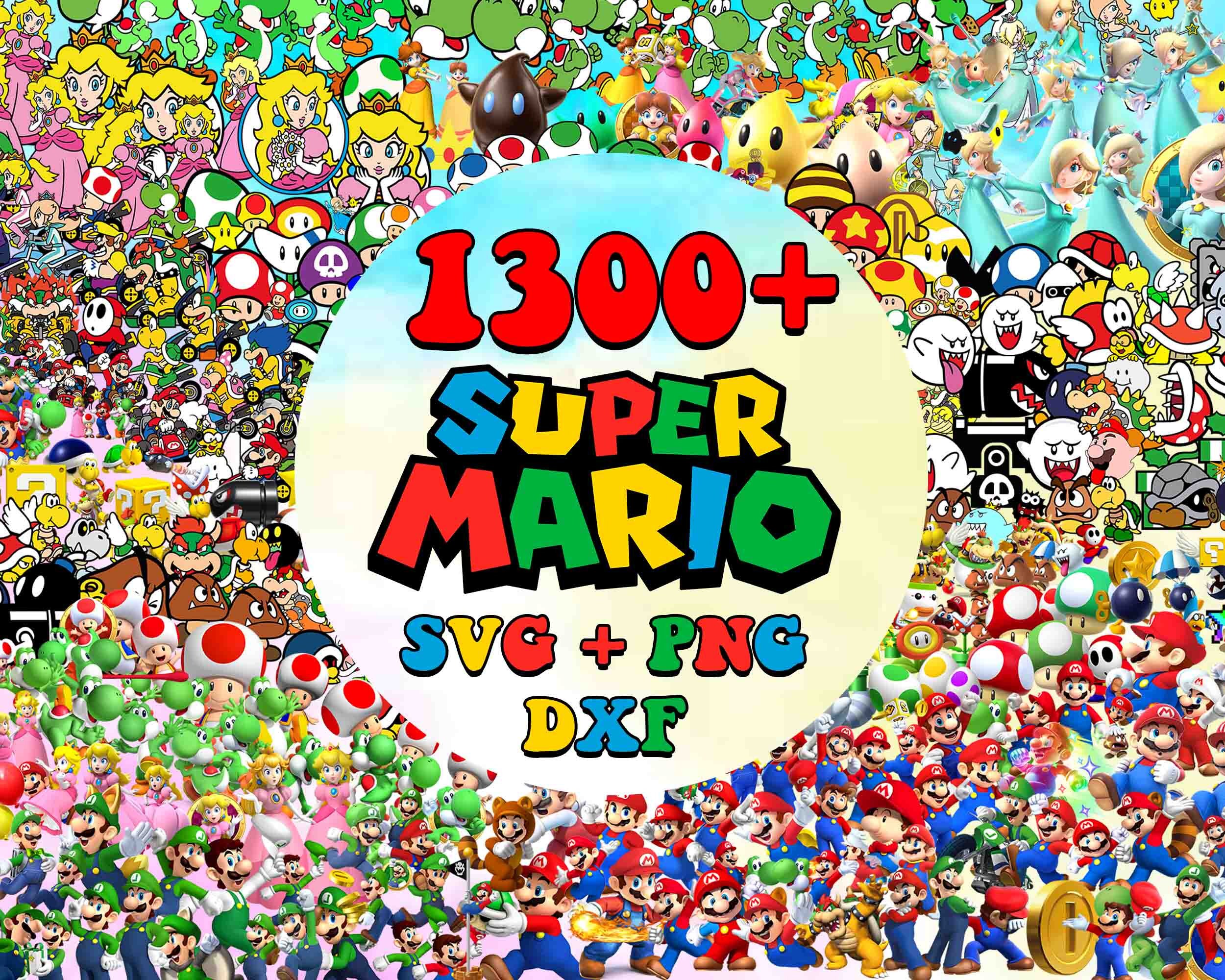 1300 Super Mario SVG Files For Cricut and Sublimation, Mario Family ...