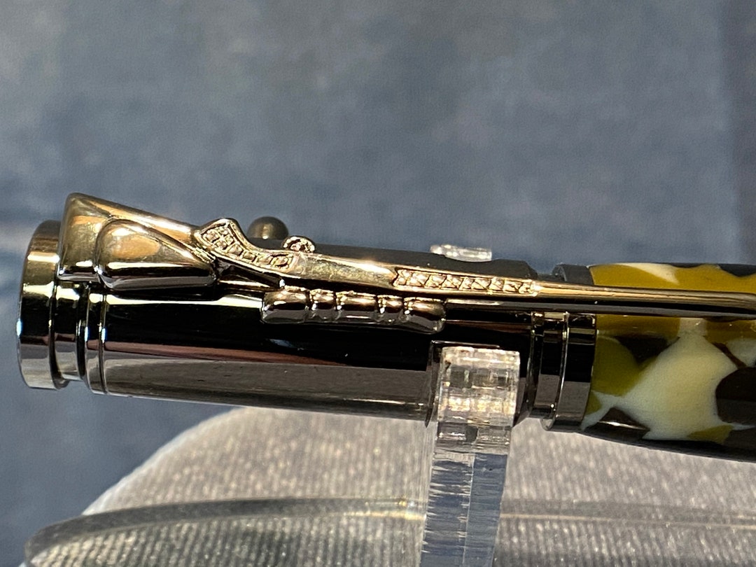 30 Caliber Bolt Action Ballpoint Pen. Gold and Gunmetal With Digital ...