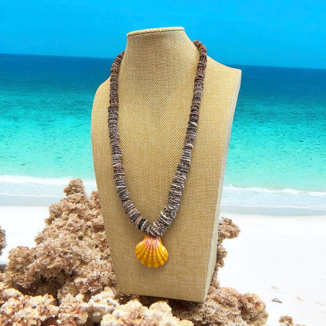 Hawaiian Sunrise Shell With False Opihi Shells Necklace - Etsy