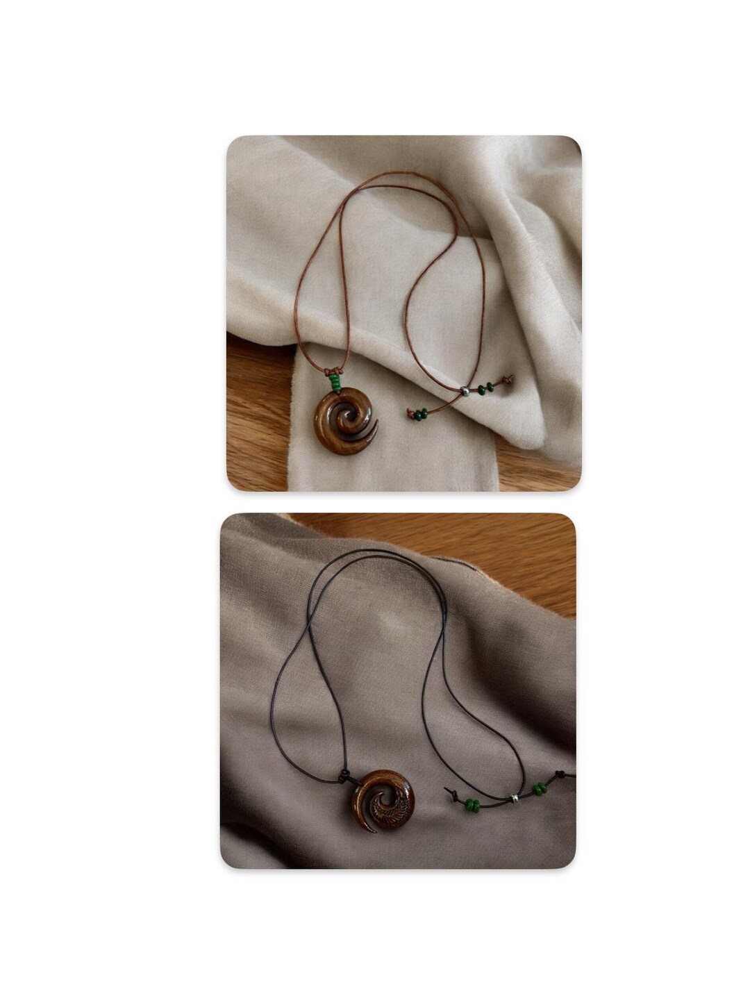 Genuine Hand Carved Spiral Koru Wave Koa Wood Necklace - Etsy