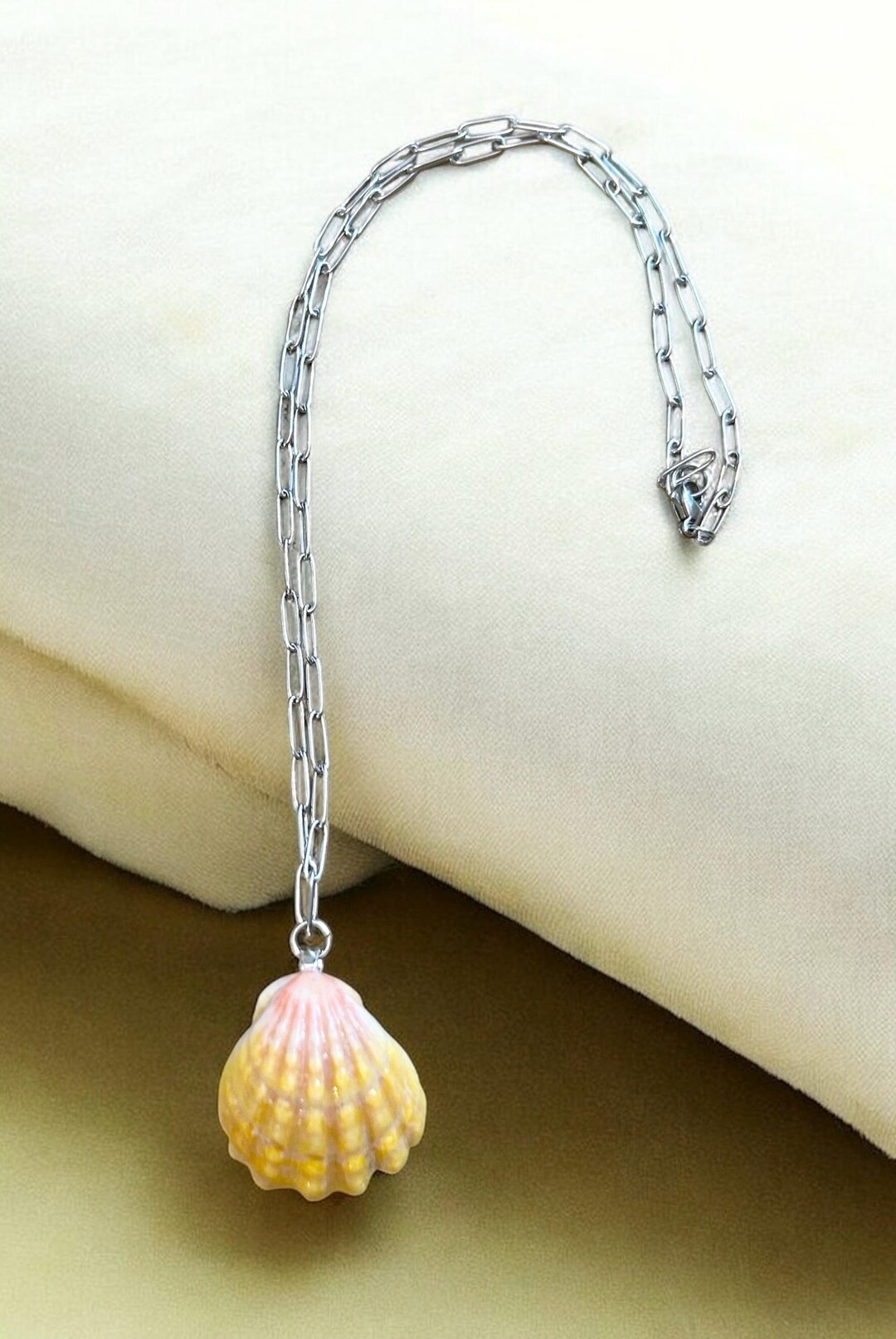 Hawaiian Sunrise Shell Stainless Paperclip Chain - Etsy