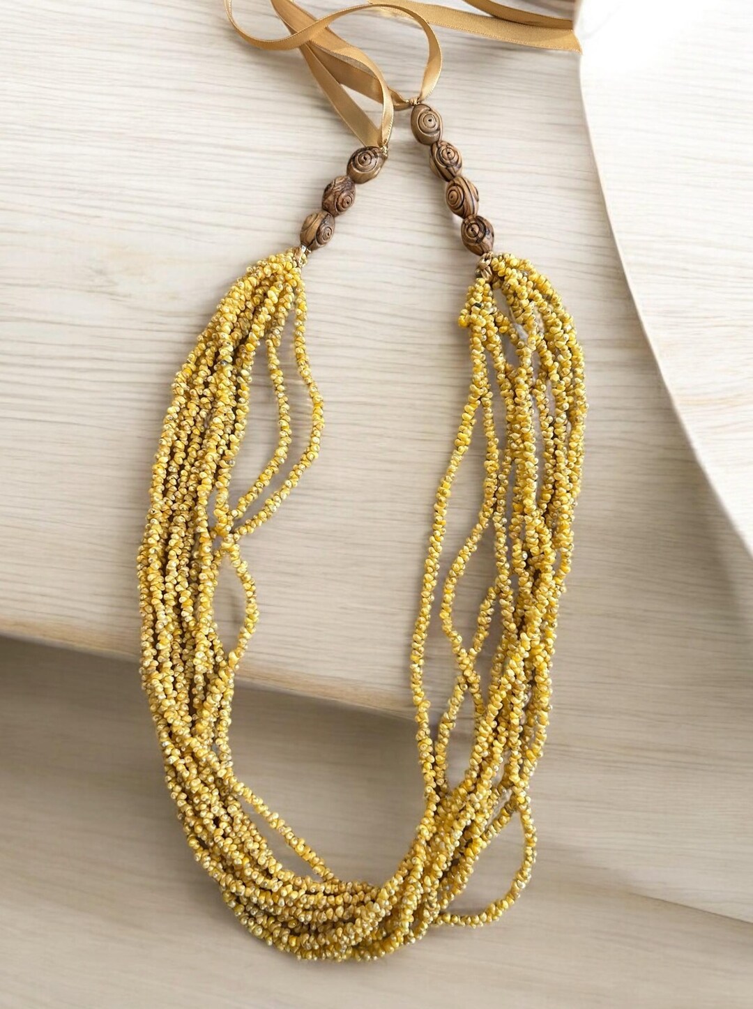 Yellow Mongo Shells Necklace - Etsy