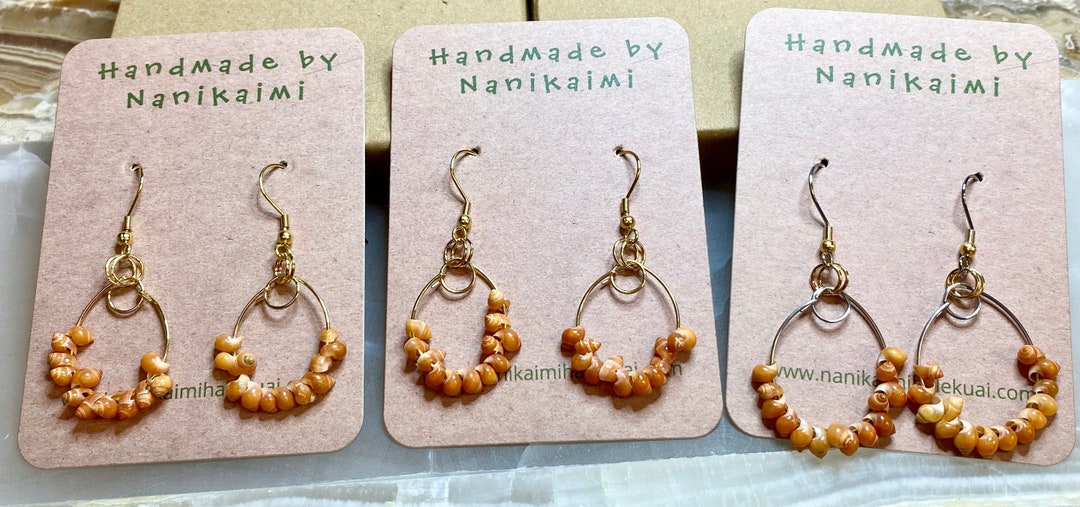 Red Mongo Shells Hoop Earrings - Etsy