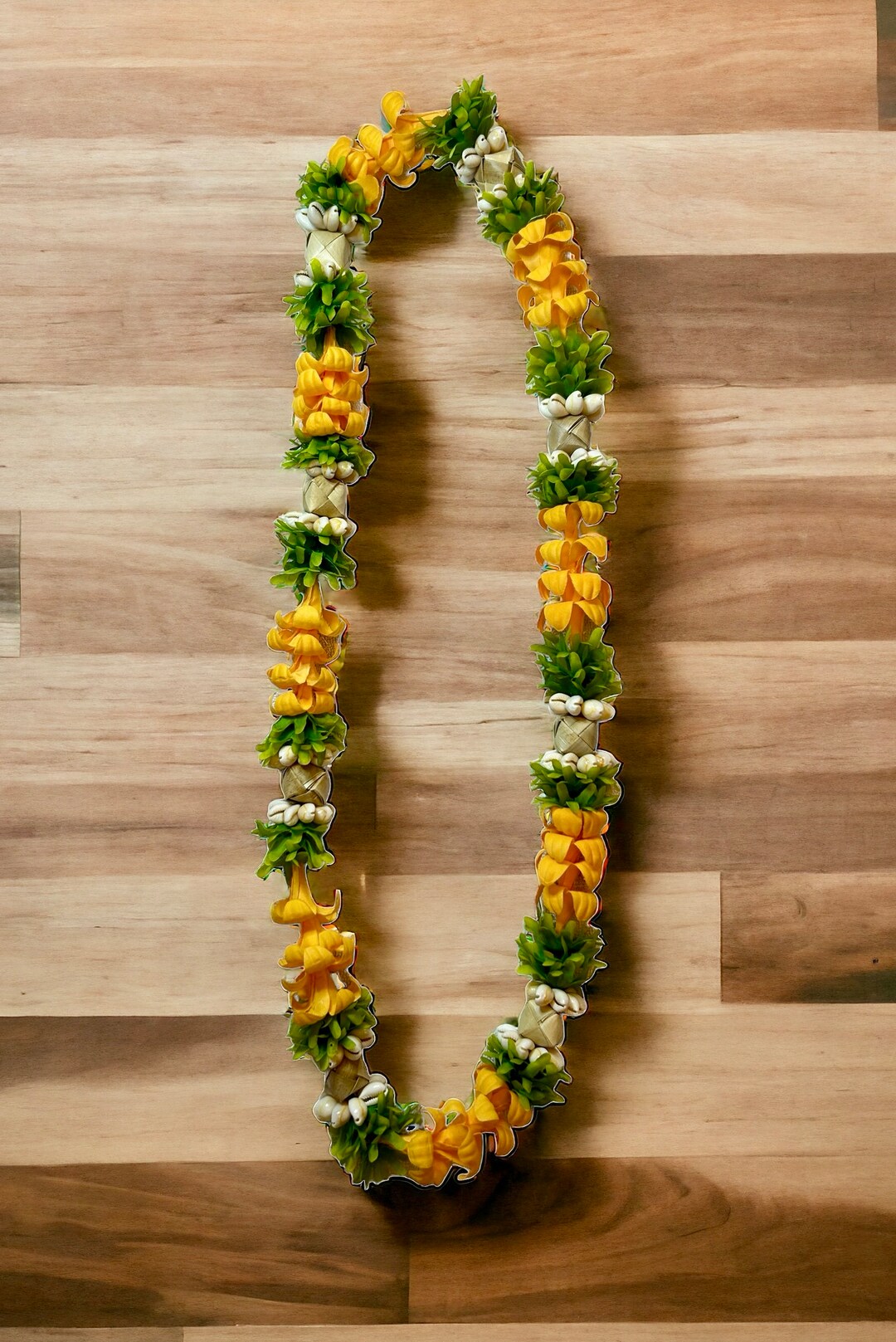 Artificial Puakenikeni Flowers Lauhala Balls Cowrie Lei Etsy