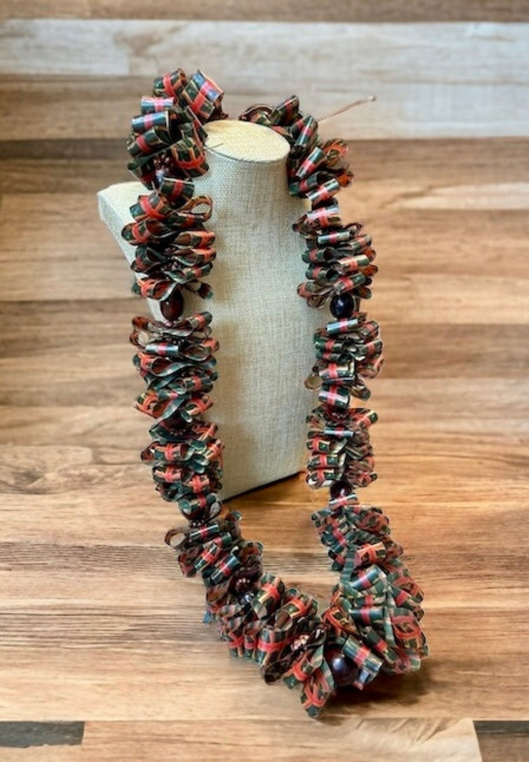 Hawaiian Artificial Croton Sea Bean Mongo Lei - Etsy