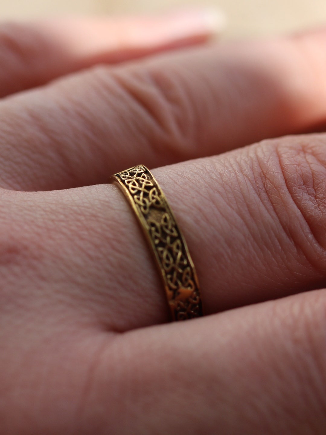 Brass Celtic Ring | Celtic Eternal Knot Band - Etsy