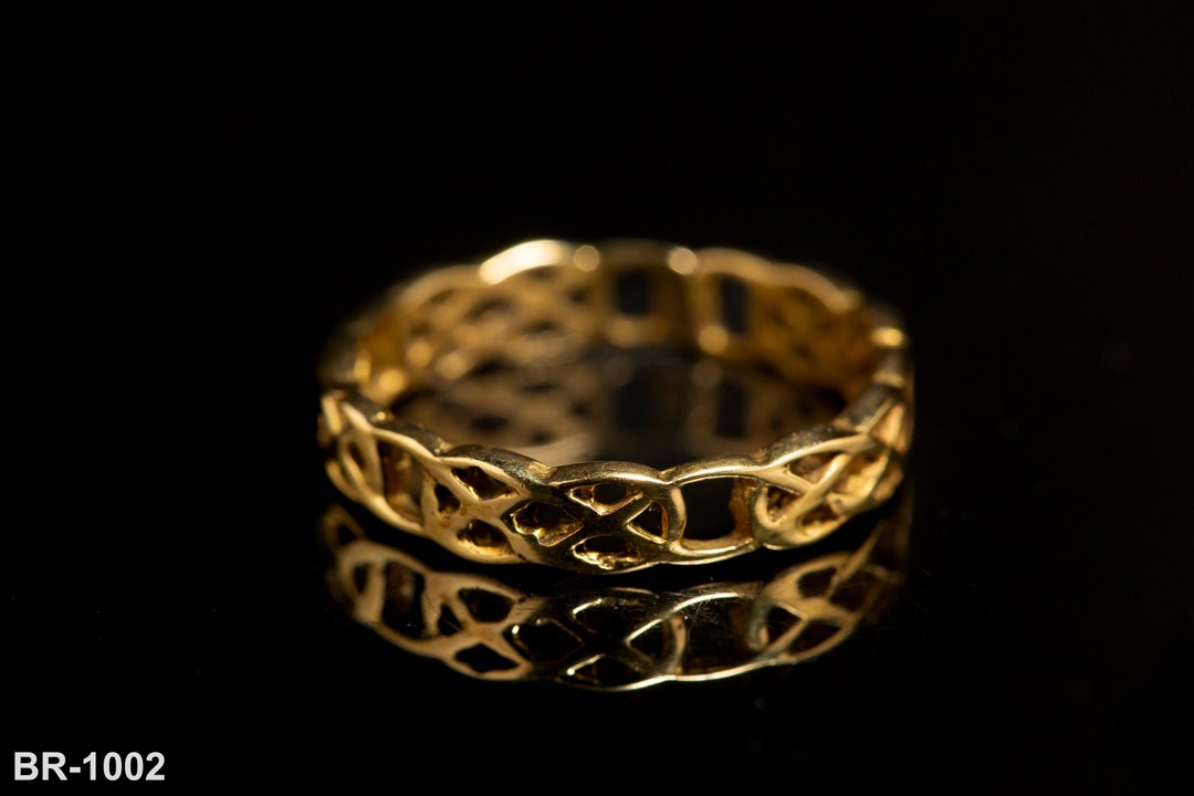Brass Celtic Eternal Knot Ring Band - Etsy UK