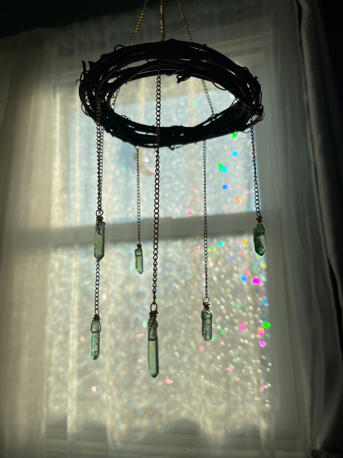 Cottagecore Decor Hanging Aura Quartz Mobile Hanging Quartz - Etsy