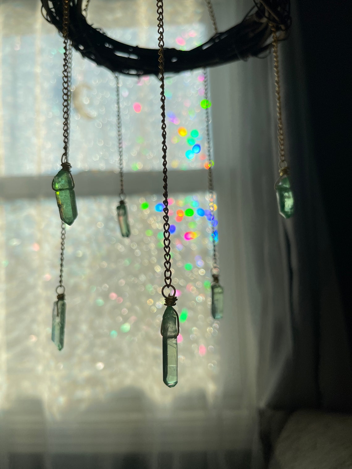 Cottagecore Decor Hanging Aura Quartz Mobile Hanging Quartz - Etsy