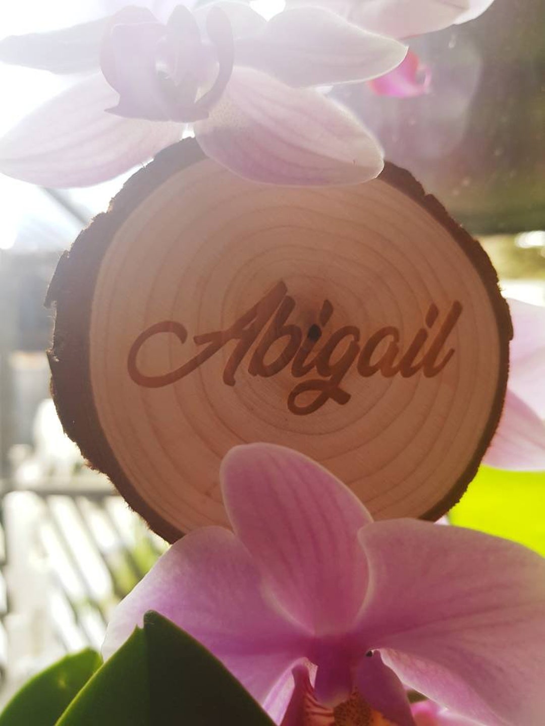 Personalised Rustic Name Place Setting Wood Slice - Etsy