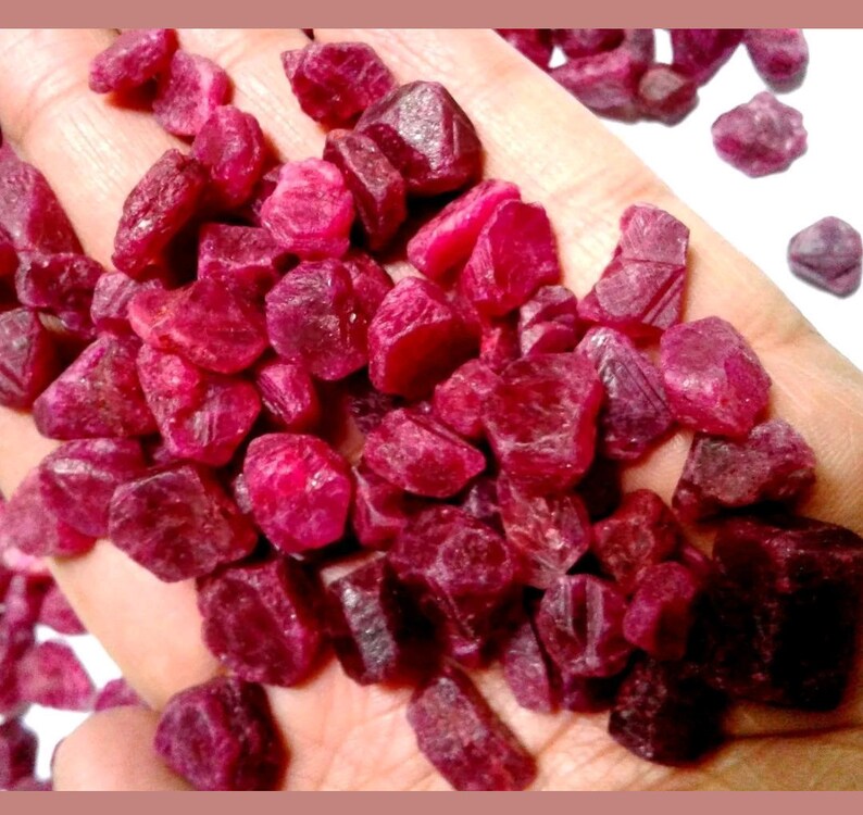 Natural Red Ruby Burma Rough Gemstone Lot - Etsy