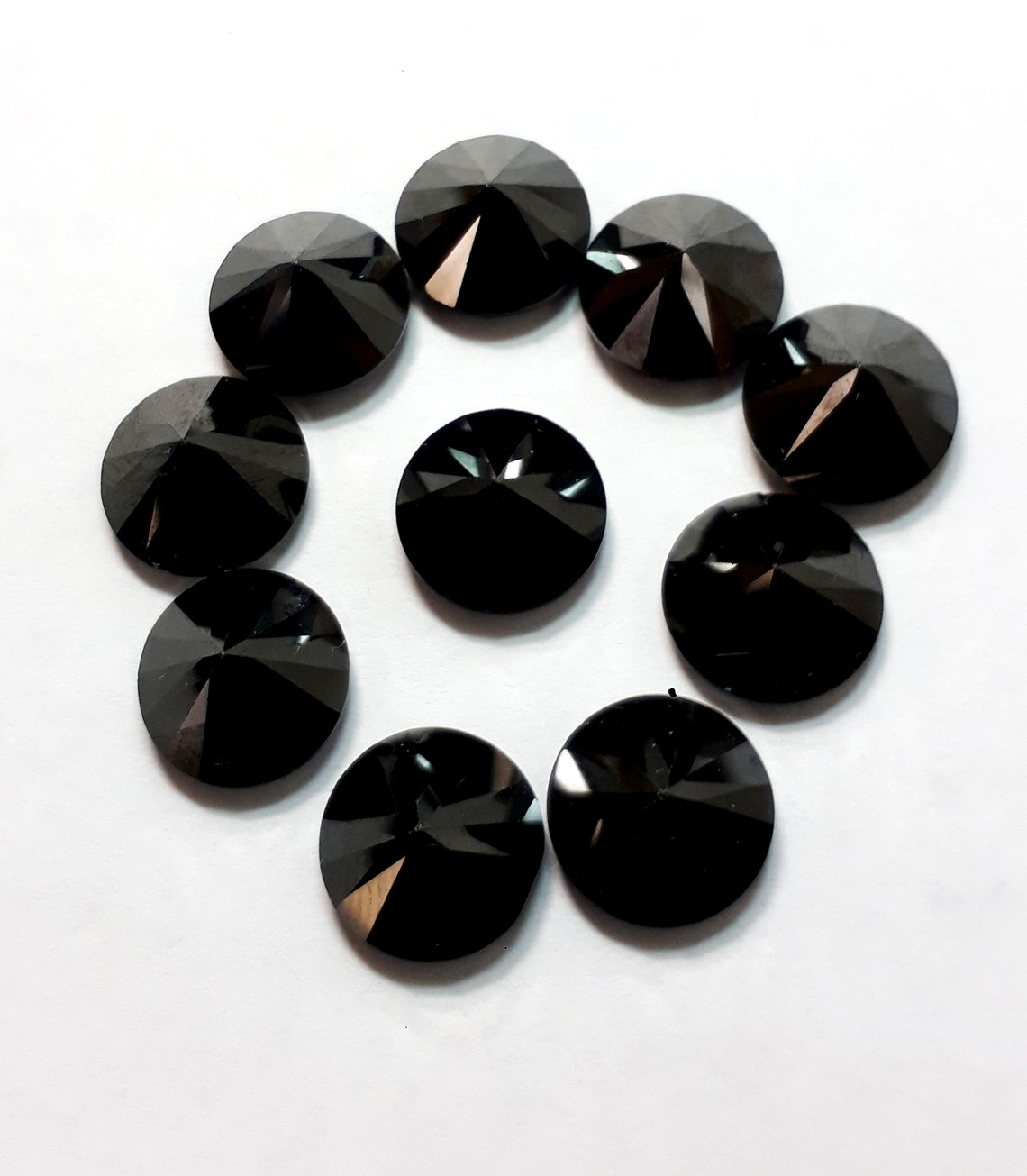 10 Pcs Natural Zircon Black Color Round Cut Loose Gemstone Lot | Etsy