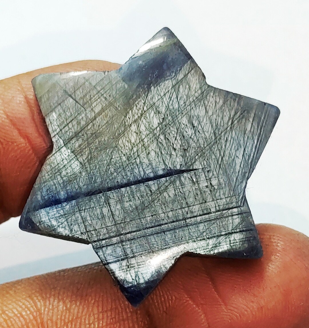 Natural Star Sapphire Blue Shine Star Shape Loose Gemstone Genuine Blue ...