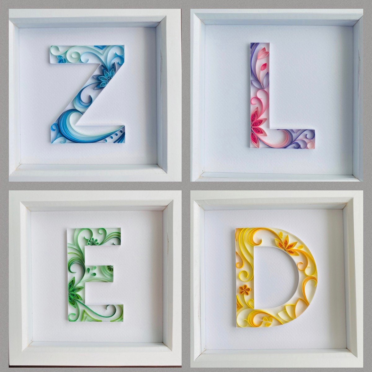 Quilling Art Paper Letter Box Frame Great Nursery Bedroom - Etsy Canada