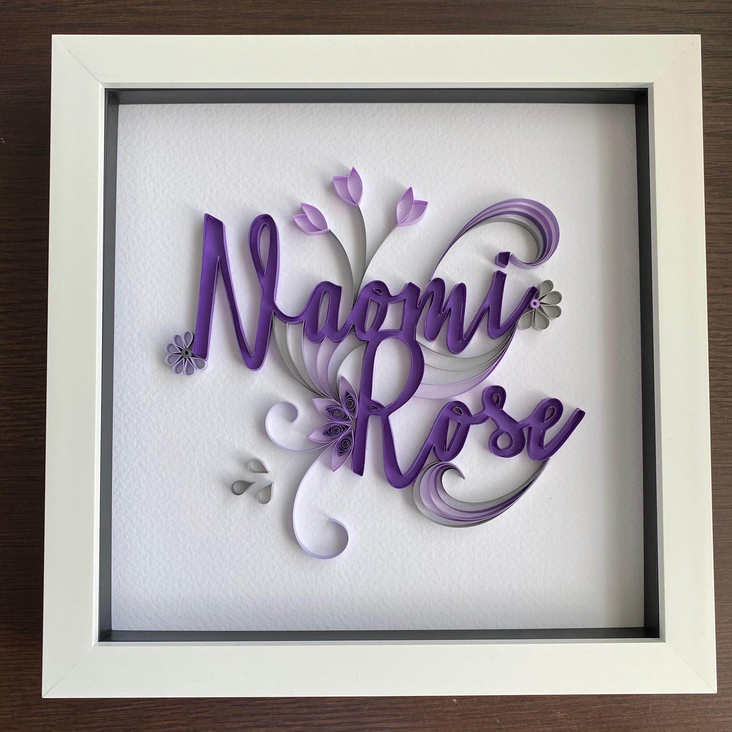Personalised Quilled Name Frame - Birthday Anniversary Newborn Unique ...