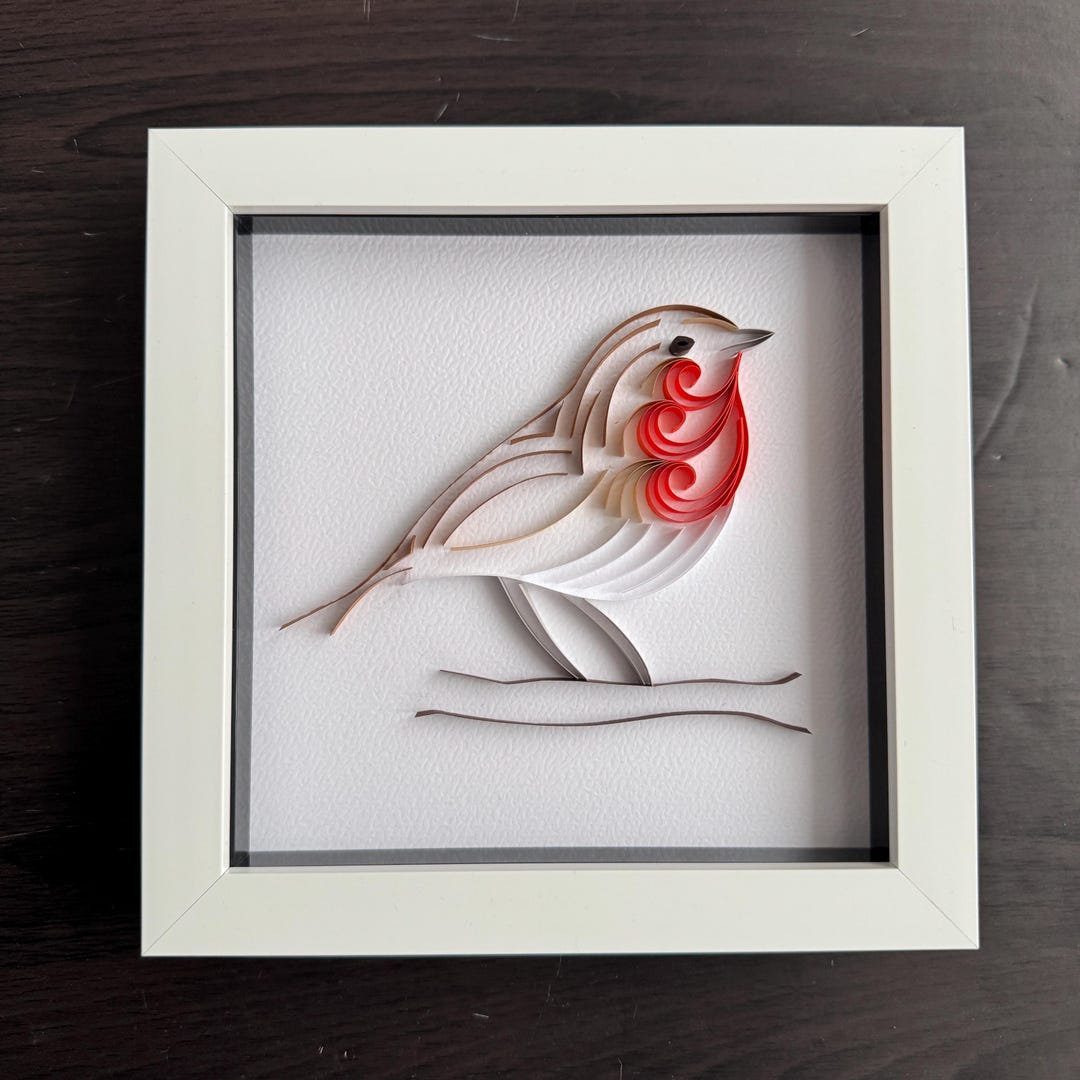 Quilled Robin Frame- Quilled Art -made to Order and Can Be Personalised ...