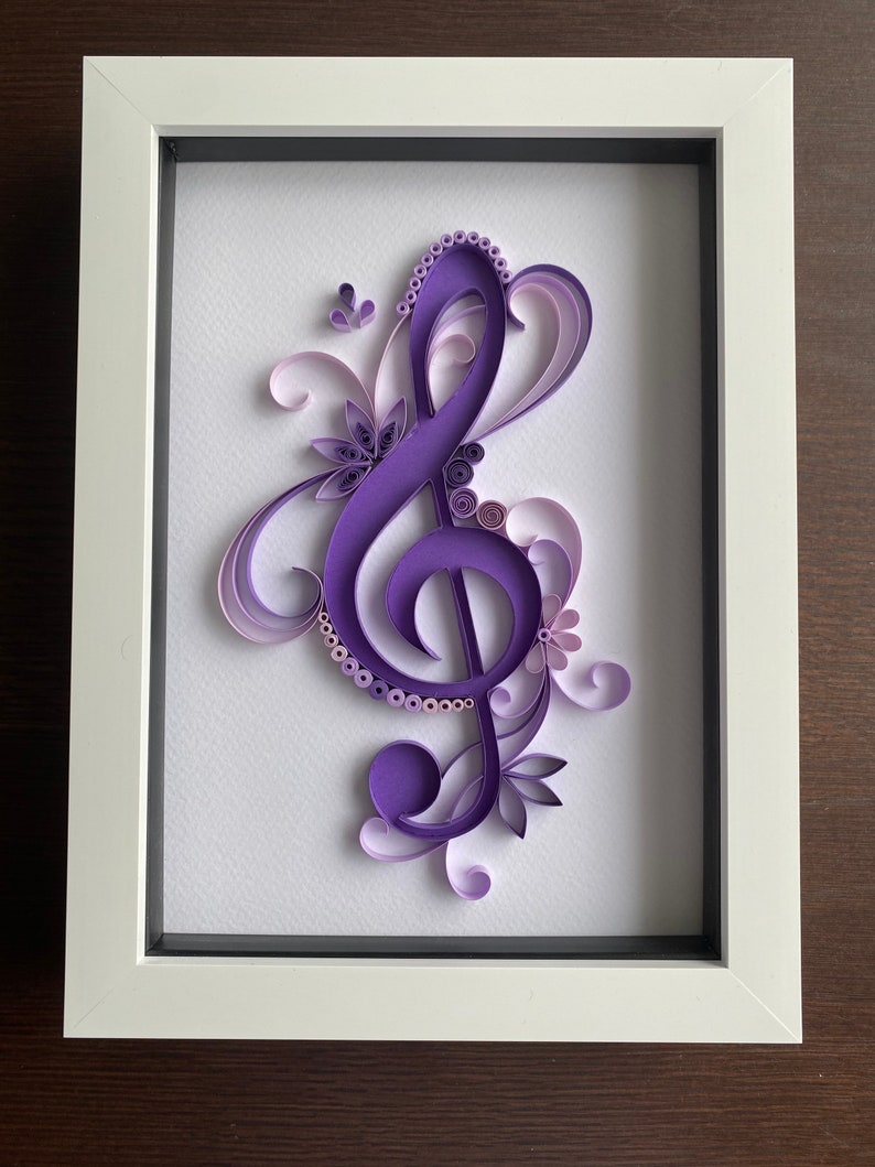 Quilled Treble Clef Music Teacher Gift Music Lover Gift | Etsy
