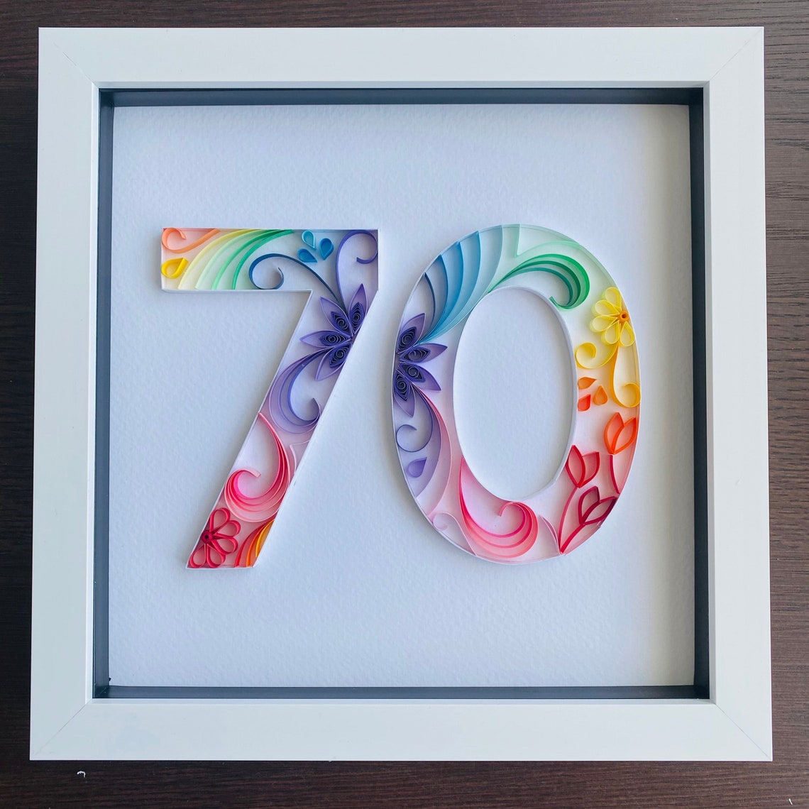 Rainbow Quilling Number Art: Personalized Birthday Gift in Box Frame - Etsy