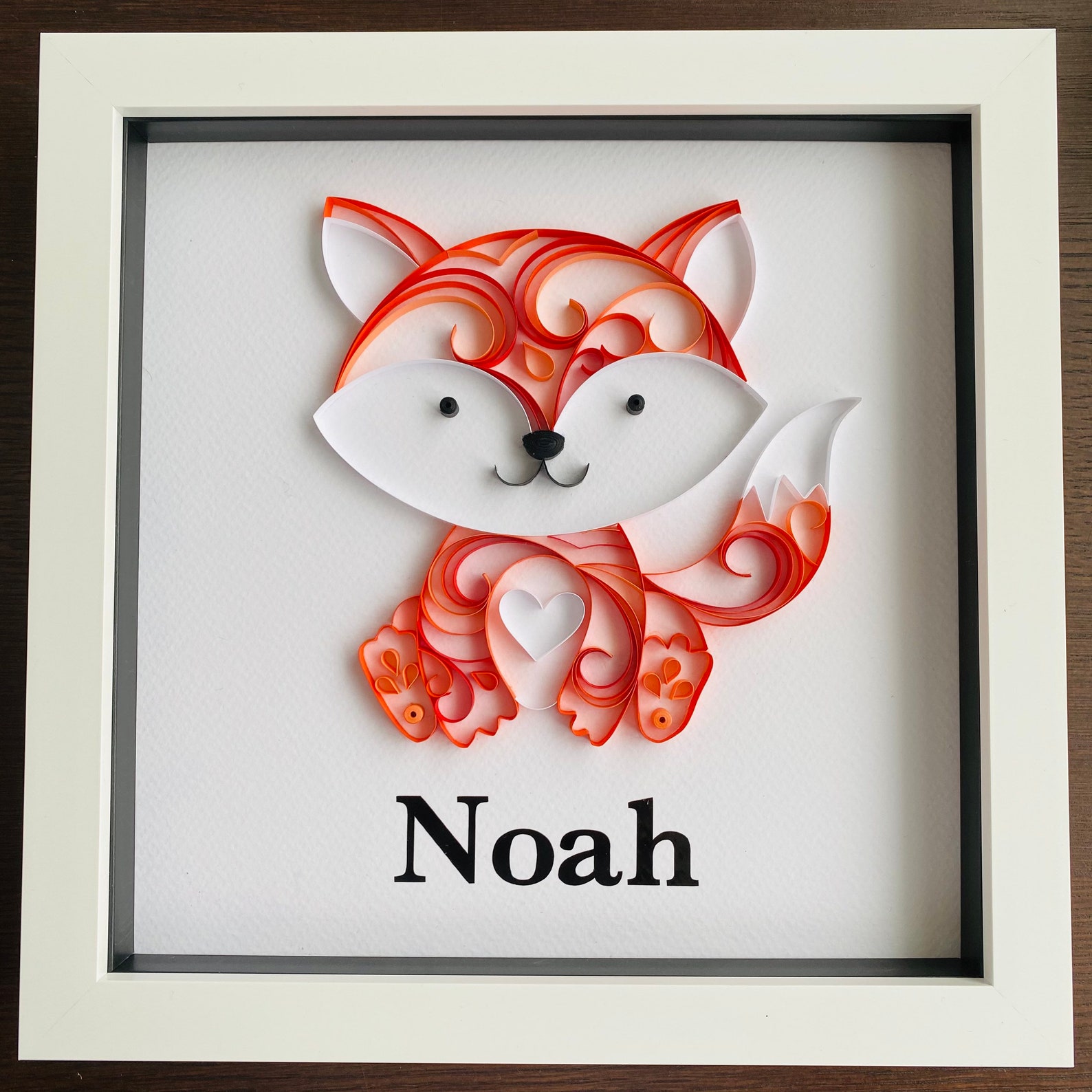 Quilled Red Fox - Handmade Quilling Art, Nursery Decor, New Baby Gift ...