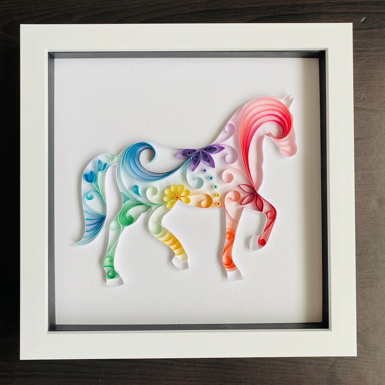 Rainbow Horse Quilling Art - Etsy