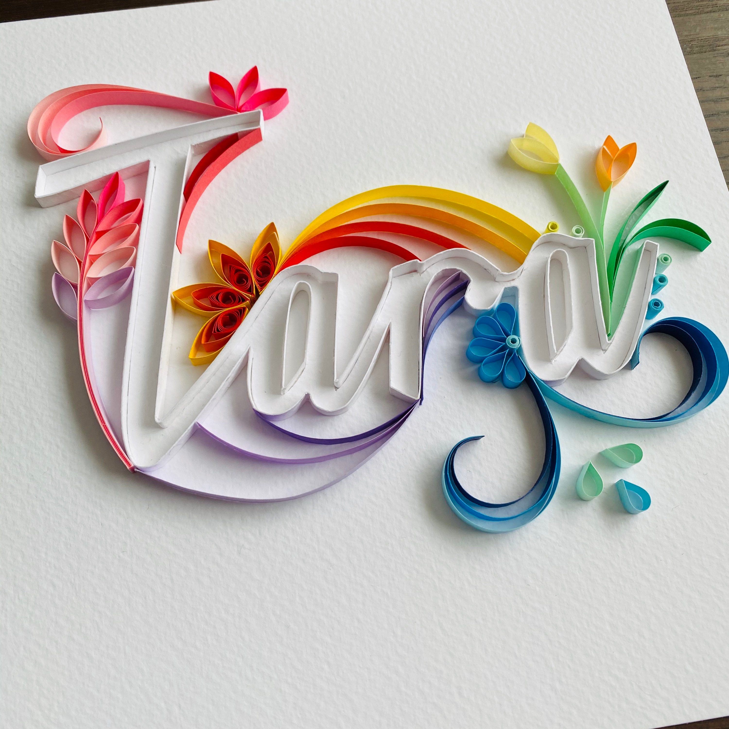 Personalised Quilled Name Frame Birthday Anniversary Newborn | Etsy