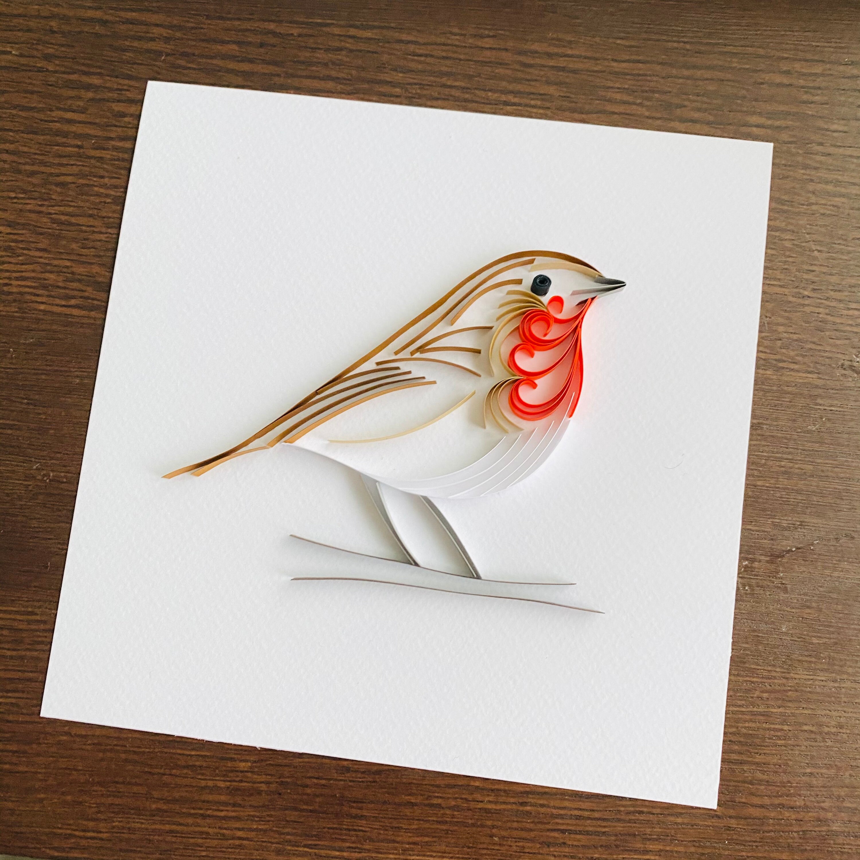 Quilled robin frame quilled art made to order and can be | Etsy