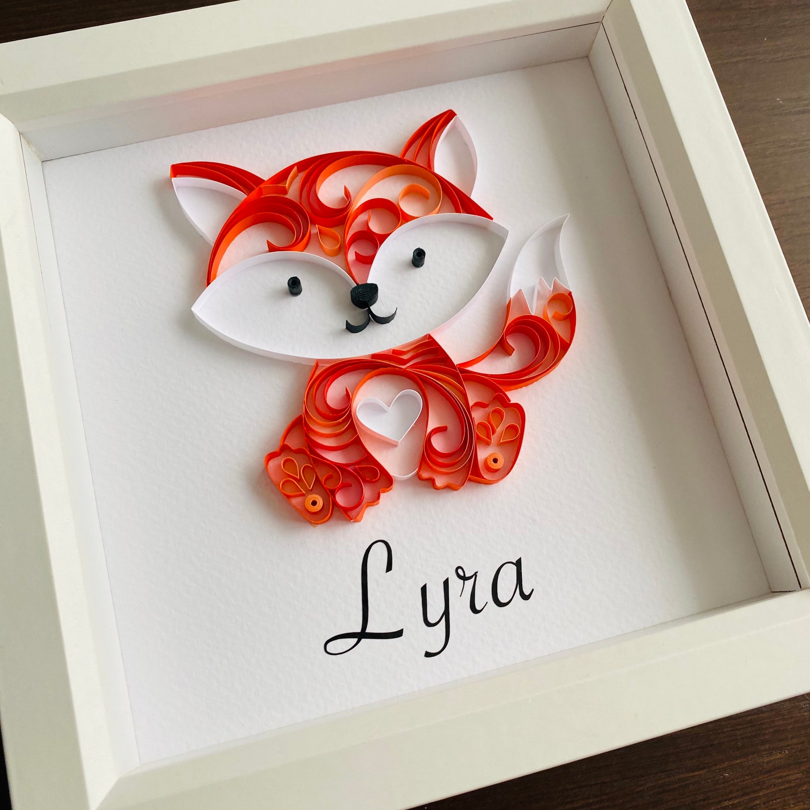 Quilled Red Fox - Handmade Quilling Art, Nursery Decor, New Baby Gift ...