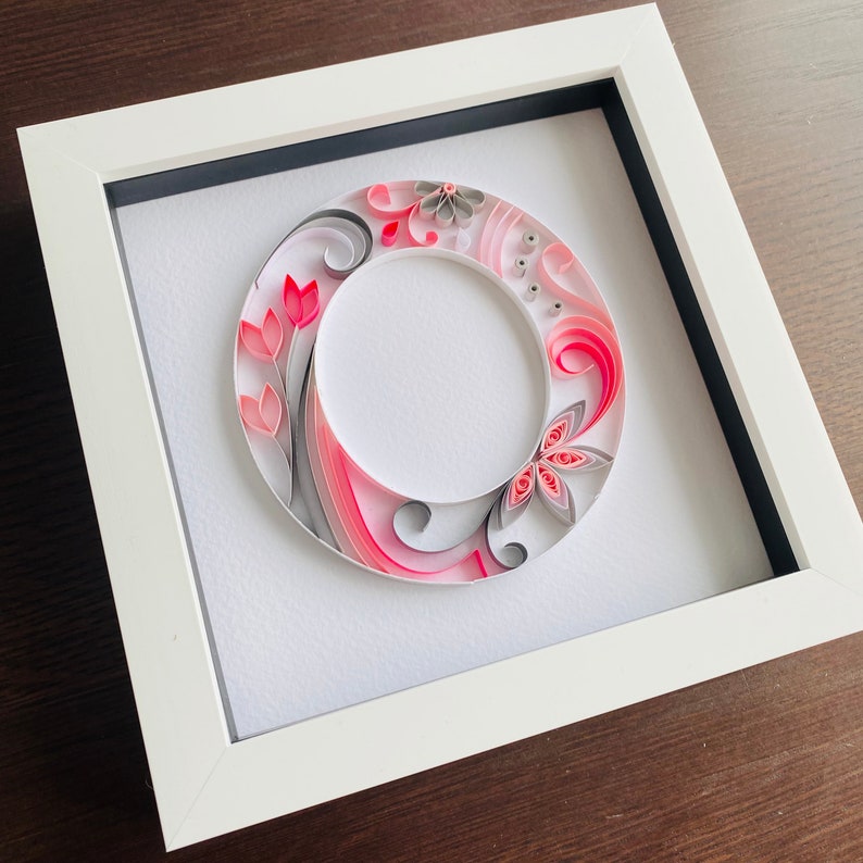 Pink and Grey Quilling Art Letter Box Frame Great Nursery | Etsy UK