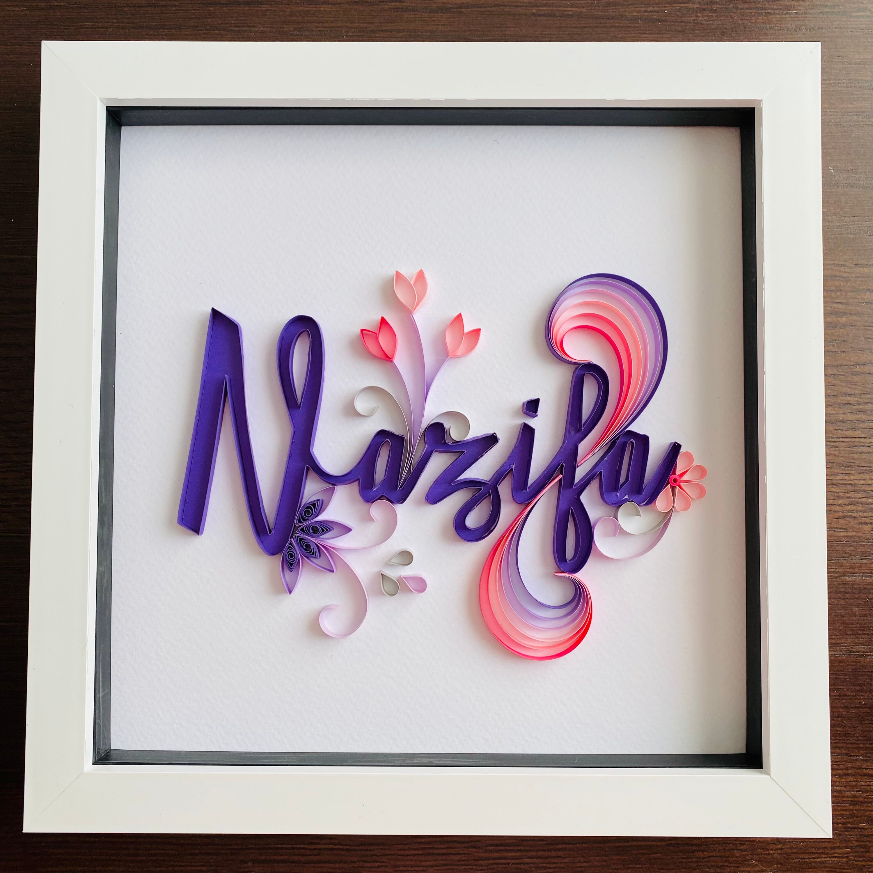 Personalised Quilled Name Frame - Birthday Anniversary Newborn Unique ...