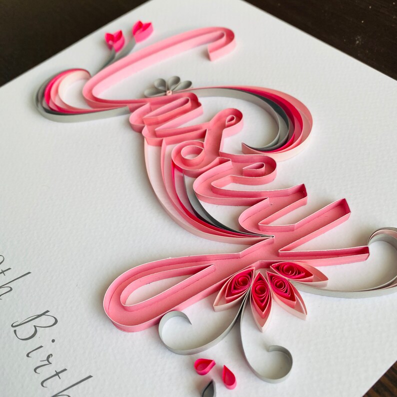 Personalised Quilled Name Frame Birthday Anniversary Newborn - Etsy