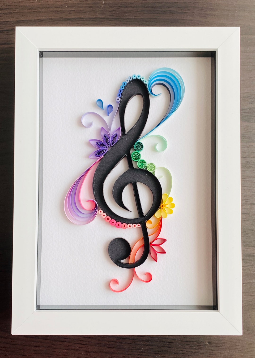 Quilled Treble Clef - Music Teacher Gift - Music Lover Gift - Framed ...