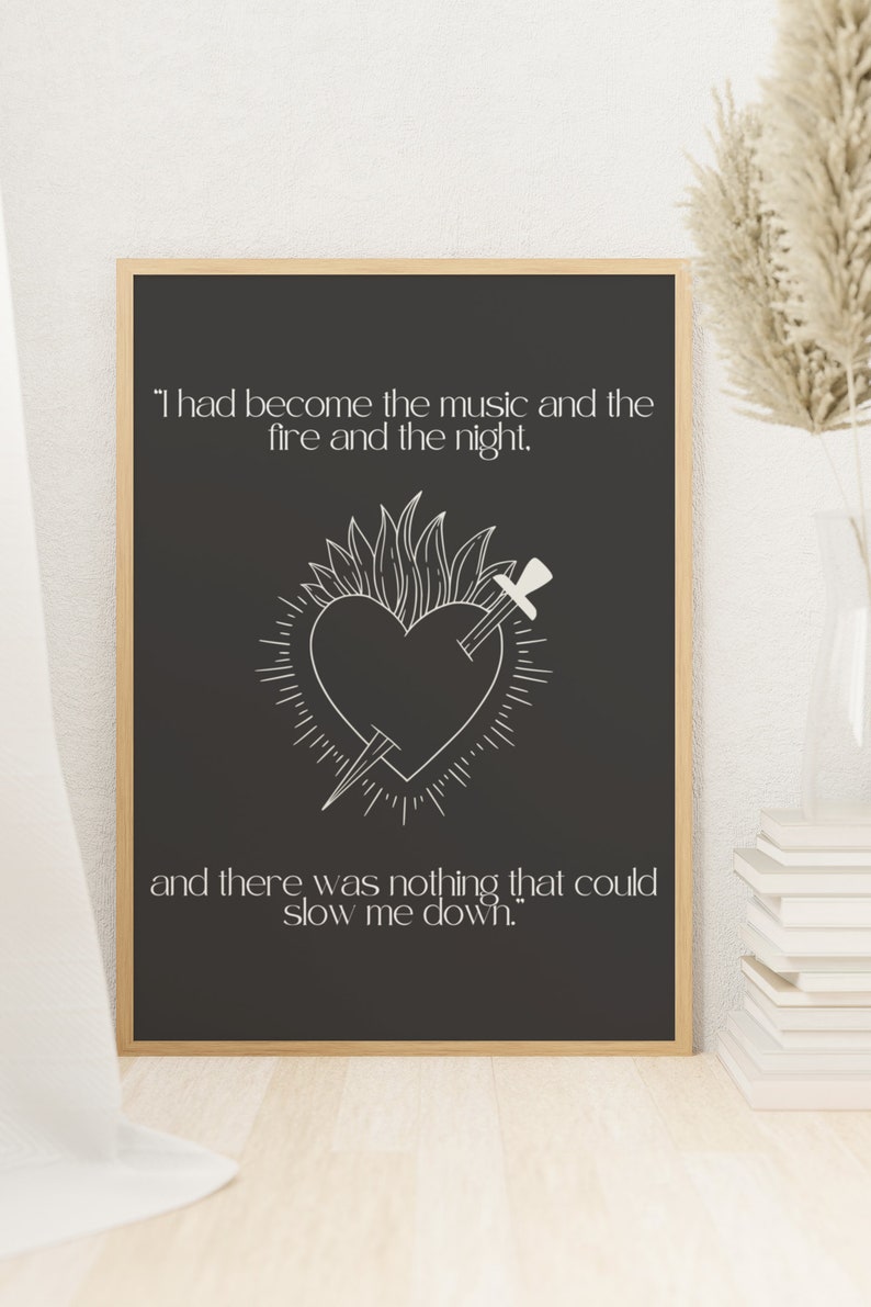 ACOTAR Inspired Art Print i Had Become the Music and the Fire and the ...