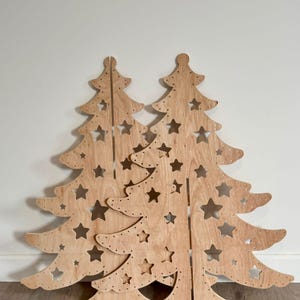 Plywood Christmas Tree With Star Cutouts (small) - Etsy