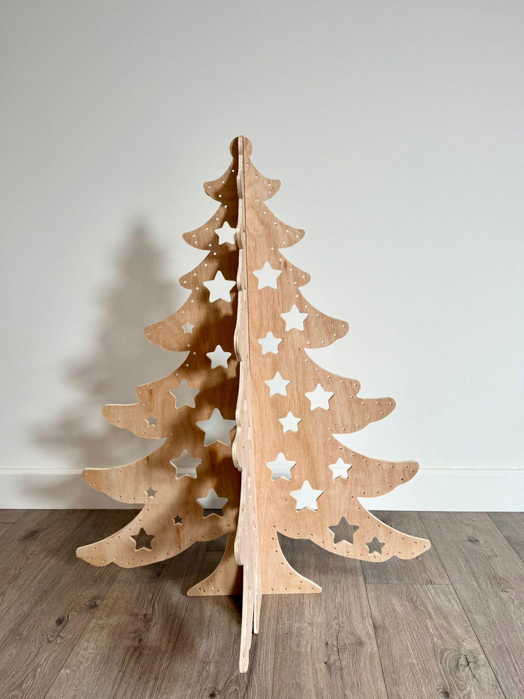 Plywood Christmas Tree With Star Cutouts (small) - Etsy