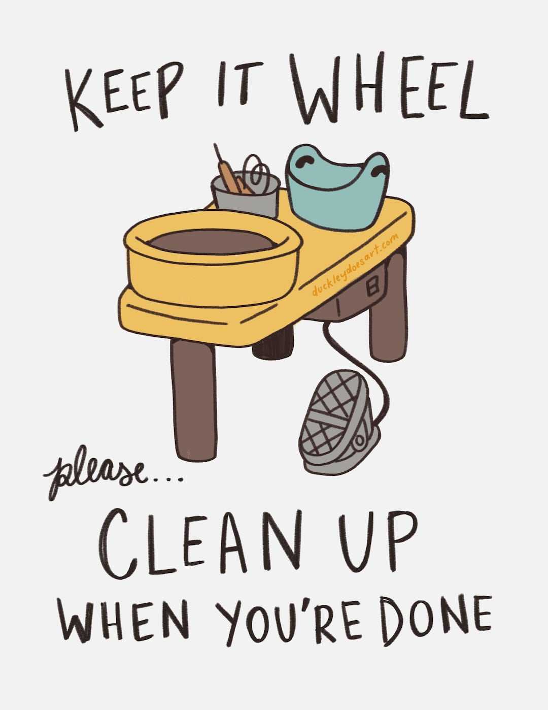 Keep It Wheel Pottery Ceramics Studio Poster Printable - Etsy