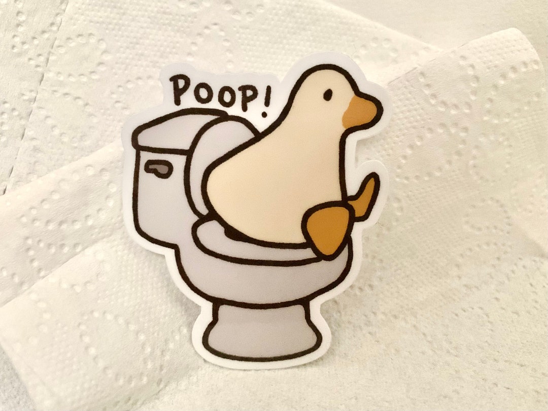 Poop Duck Vinyl Sticker // Waterproof Glossy Decal // Cute, Water ...