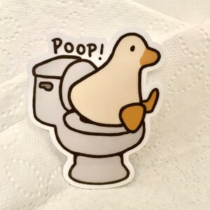 Poop Duck Vinyl Sticker // Waterproof Glossy Decal // Cute, Water ...