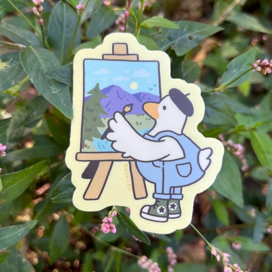 Painting Duck Vinyl Sticker // Weatherproof Sticker for Car Sticker for ...