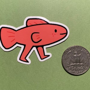 Samson Fish With Legs Vinyl Sticker // Weatherproof Sticker for Car ...