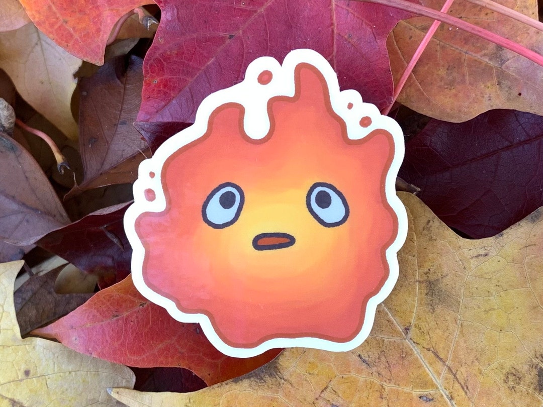 Calcifer Fire Vinyl Sticker // Waterproof Glossy Decal // - Etsy