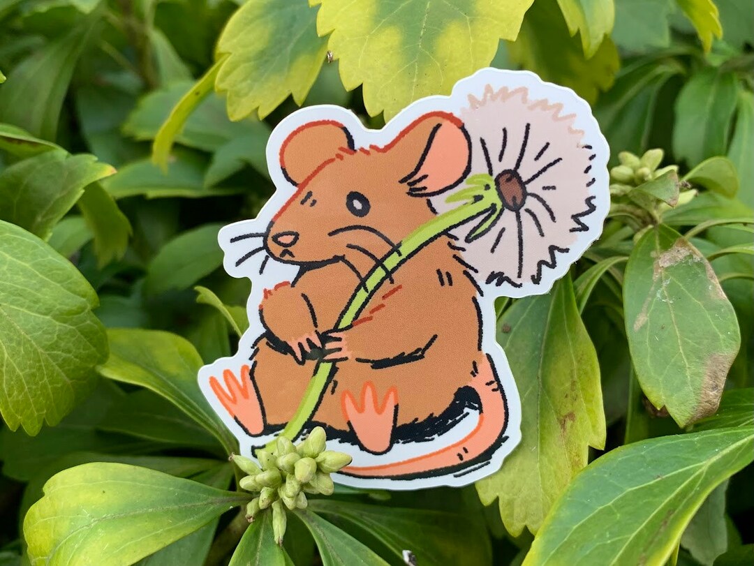 Mouse Dandelion Vinyl Sticker // Weatherproof Glossy Decal for Car ...