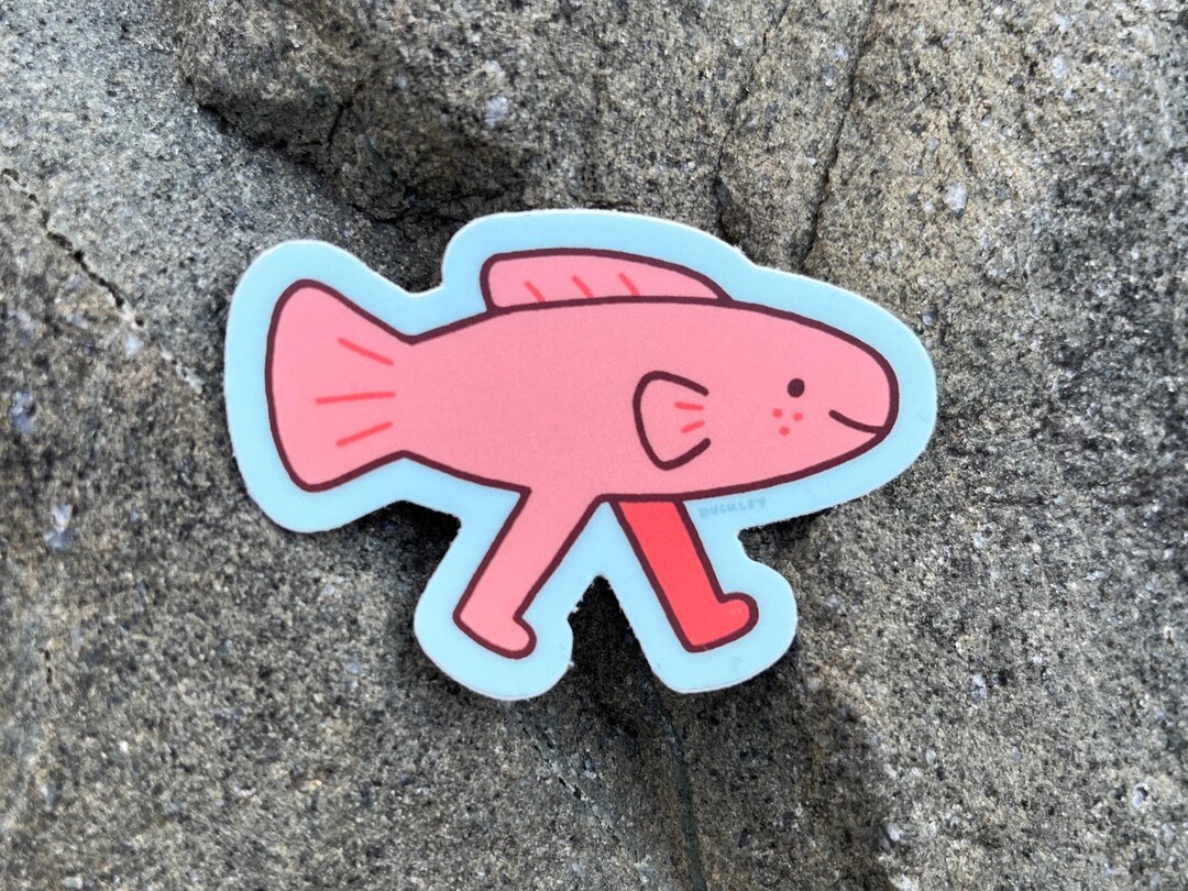 Samson Fish With Legs Vinyl Sticker // Weatherproof Sticker for Car ...
